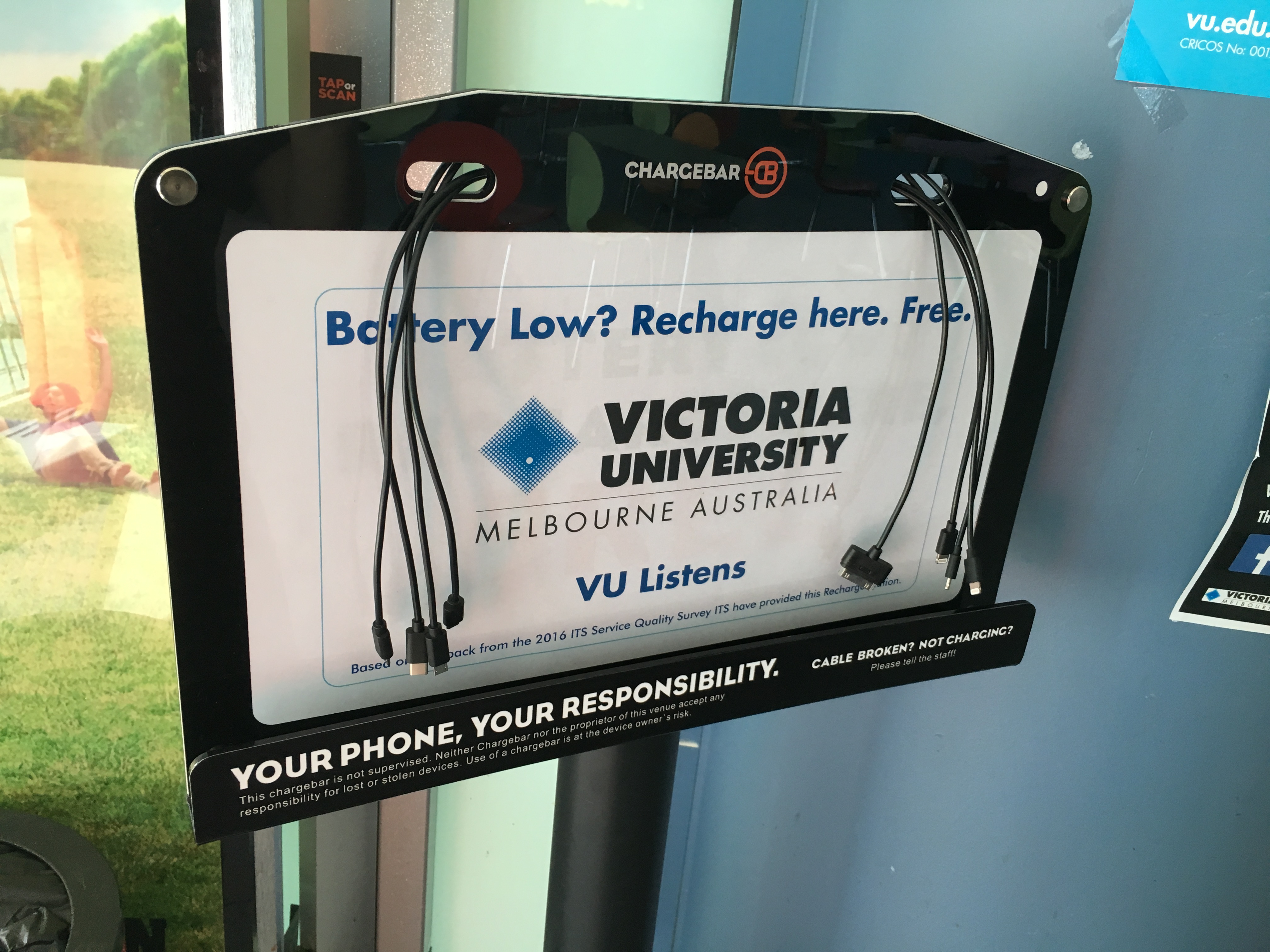 Free chargebars for your smart devices | Victoria University